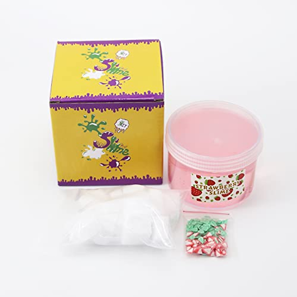 Newest Strawberry Crunchy Slime,Pink Slime Kit with Glimmer for Girls,Birthday Gifts School Party Favors Toy for Girls and Boys.
