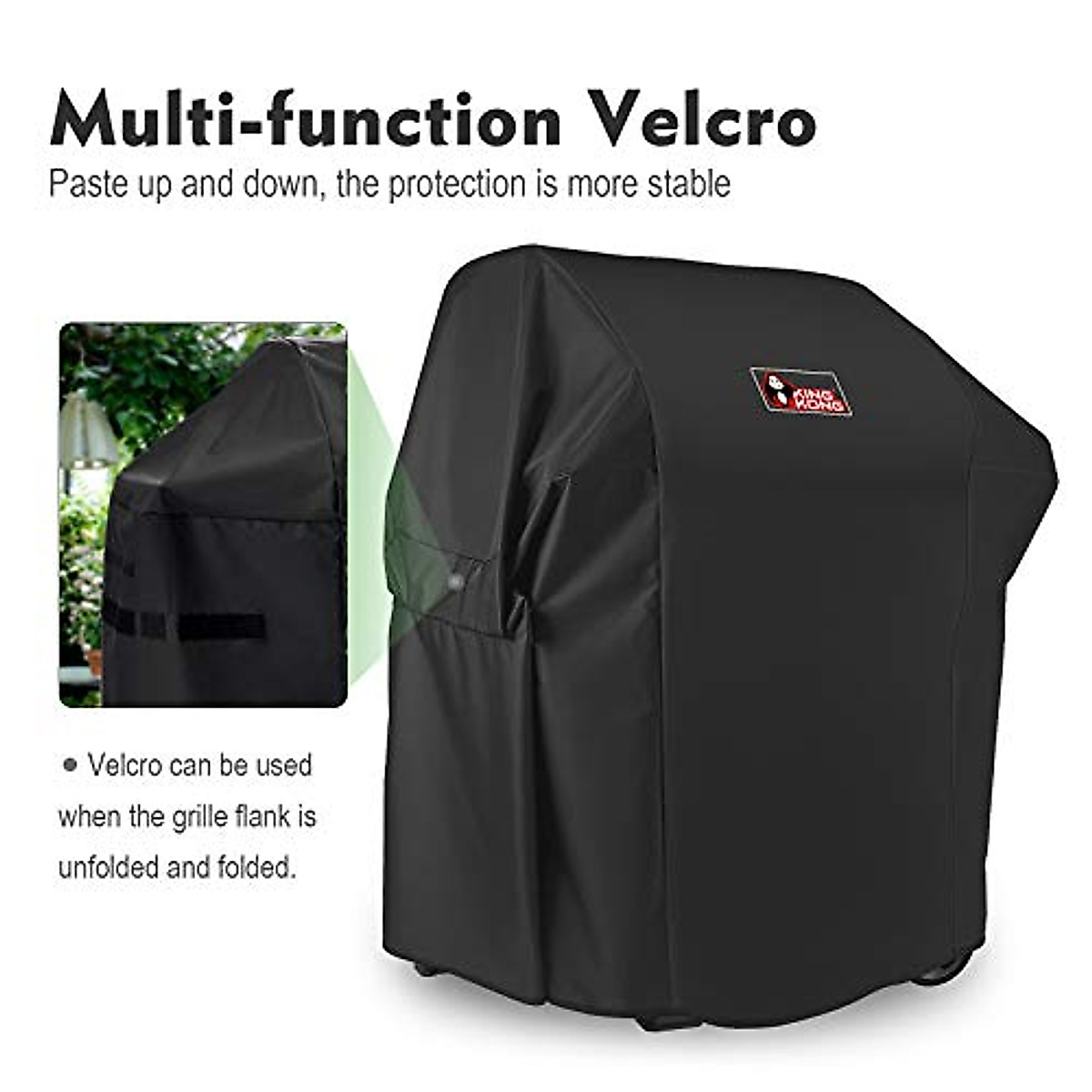 Kingkong 7139 Grill Cover for Weber Spirit II 300 and Spirit 200 Series (with Side Mounted Controls) Gas Grill Including Brush, Tongs and Thermometer