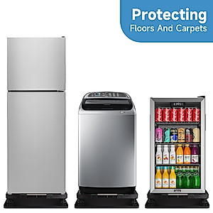 Mini Fridge Silicone Mat with Raised Edges, 24''x24''x0.5'', Prevent Water Leakage and Floor Damage from Elecrical Equipment such as Washing Machines, Dryer, Mini Fridge, Wine Cabinet.