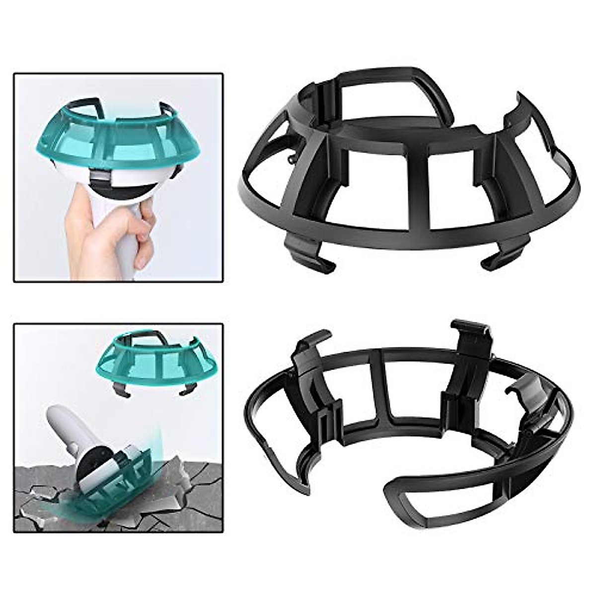 Ronyme Anti-Shock Controller Frame Guard Cover Protective for Oculus Quest 2 Anti-Throw Handle Protective Practical Non Slip Dustproof