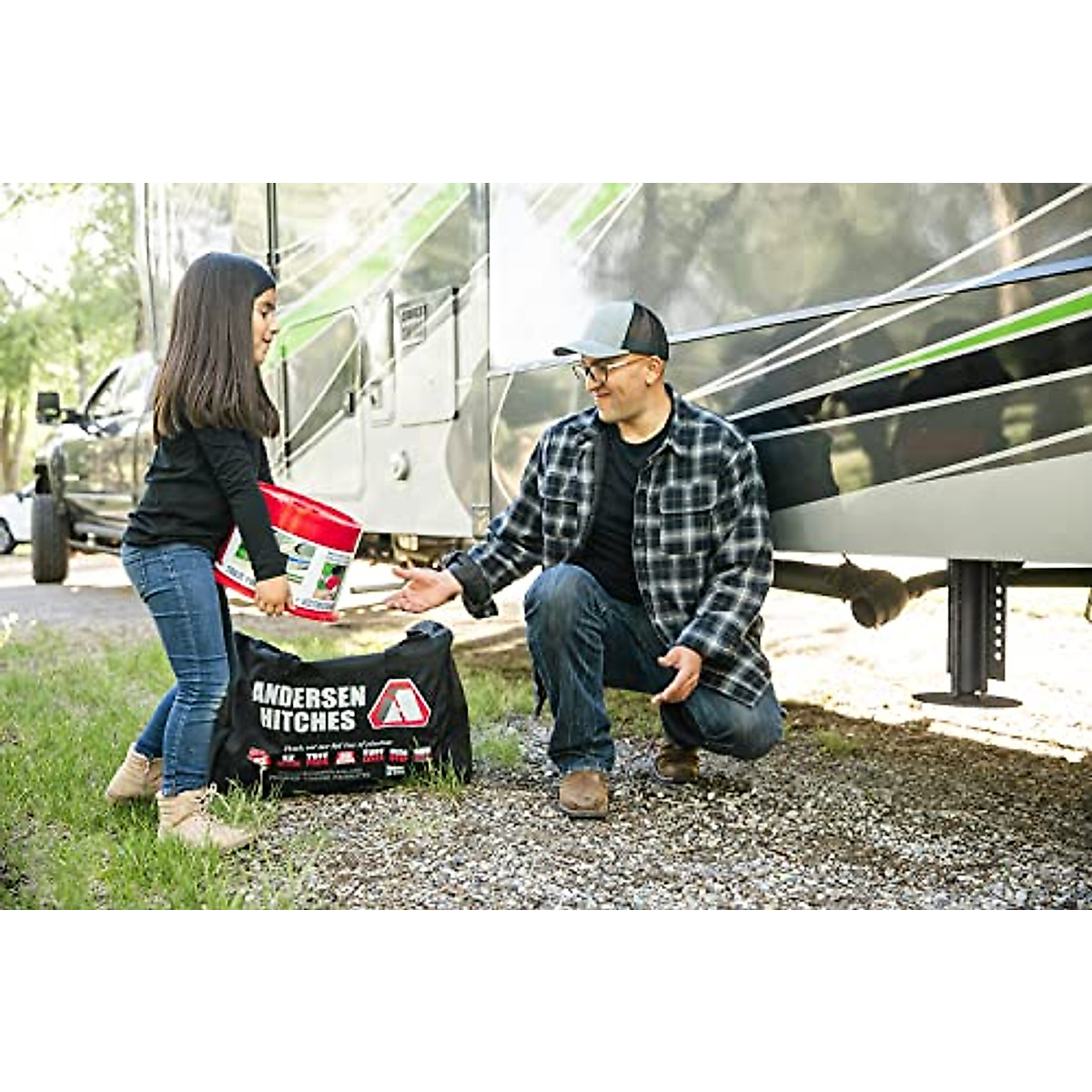 ANDERSEN HITCHES | RV Accessories and Supplies | Trailer Jack Blocks 2-Pack w/ Magnets | Leveling Stabilizers Jackstands Quickjack | 3608