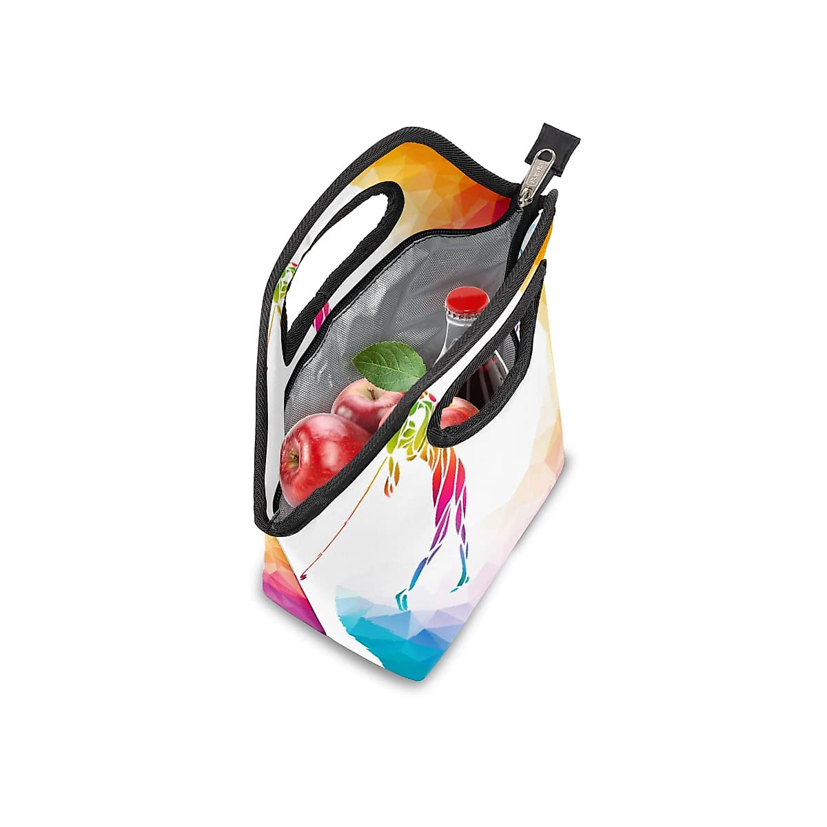 Lunch Bag Rainbow Geometric Golf Ball Insulated Reusable Lunch Box Portable Lunch Tote Bag Meal Bag Ice Pack for Boys Girls Adult Women