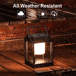 Solar Lantern Outdoor Light, Solar Lanterns Outdoor Waterproof Hanging Lamps Portable Rechargeable LED Nightstand Table lamp for Garden Patio Yard Lawn and Tabletop
