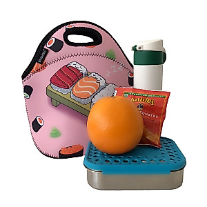 Wrapables Insulated Neoprene Lunch Bag, Sleeping Sushi