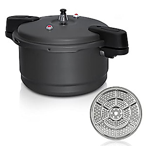 WantJoin Pressure Cooker, Pressure Canner with 8 Quart Hard Anodized, For All Cooktops,Induction Compatible Cookware with Spring Valve Safeguard Devices