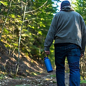 Tempercraft 32 oz Vacuum Insulated Sport Bottle | Custom Laser Engraved Options | Stainless Steel, Double-Walled, Wide Mouth (River - Blank)