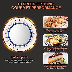 Mini Angel Stand Mixer,10-Speed Kitchen Electric Mixer,Tilt-Head Food Mixer with Dough Hook, Wire Whisk, Flat Beater, Stainless Steel Bowl (5.5QT, Yellow)