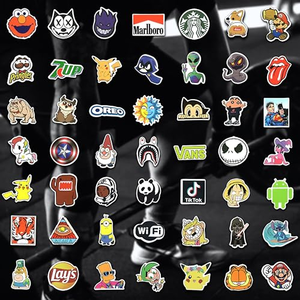 300 PCS Cool Skateboard Stickers,Brand Stickers for Adults Teens,Waterproof Vinyl Stickers for Water Bottle Laptop Luggage Guitar Notebook