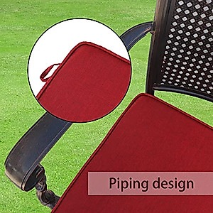Sunshine Outdoor Patio Chair Cushion Outdoor Seat Cushions for Patio Furniture 20x20x2.8 inch Set of 4 Red