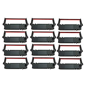 12 PACK SP-700 Ribbon Ink Cartridge Quality BLACK and RED Compatible with STAR Printer RC-700BR, SP700, 712, 742