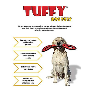 TUFFY - World's Tuffest Soft Dog Toy - Junior 3 Way Tug - Squeakers - Multiple Layers. Made Durable, Strong & Tough. Interactive Play (Tug,Toss & Fetch). Machine Washable & Floats (Combo 2 Pack)