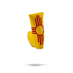 Pins & Aces New Mexico Tribute Premium Golf Club Head Cover - Premium, Hand-Made Leather Headcover - NM Flag Styled, Tour Quality Golf Club Cover - Style & Customize Your Golf Bag (Blade)