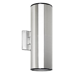 Kira Home Enzo 15" 2-Light Modern Industrial Outdoor Porch Light, Waterproof Metal Cylinder Wall Sconce, for Courtyard, Entryway, Garage, Indoor/Outdoor Use, Brushed Nickel Finish