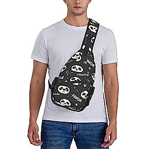 Panda Bear Annimal Crossbody Sling Bag With Adjustable Shoulder Strap Backpack For Hiking Travel Sport Climbing