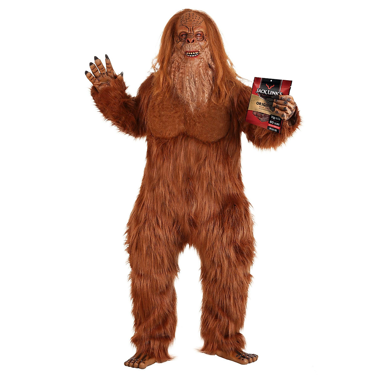 Fun Costumes - Jack Links Sasquatch Halloween Costume, Bigfoot Mascot Messin Adult Big and Tall Sizes Plus Size (4X, Brown)