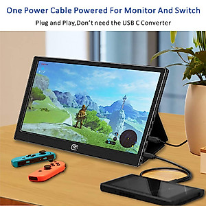 Portable Gaming Monitor for Nintendo Switch,13.3 Inch 1080p IPS Display,HDR USB C/Hdmi Video Input with Stand Case,Compatible with PS4 Xbox One and MacBook Matebook Surface Laptop Pc and More