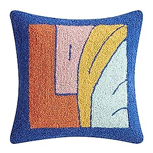 Peking Handicraft Together in Love Wool Hook Pillow 14" x 14"