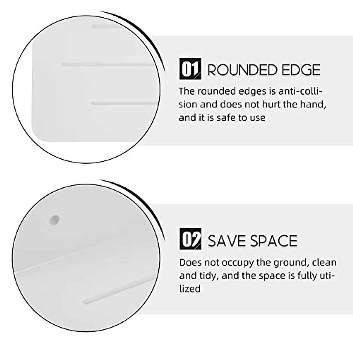 HANABASS Plastic Floating Wall Shelves Small Stick on Wall Mounted Phone Shelf Wonder Holder Wipes Rack Smart Speaker Shelf for Bathroom, Kitchen