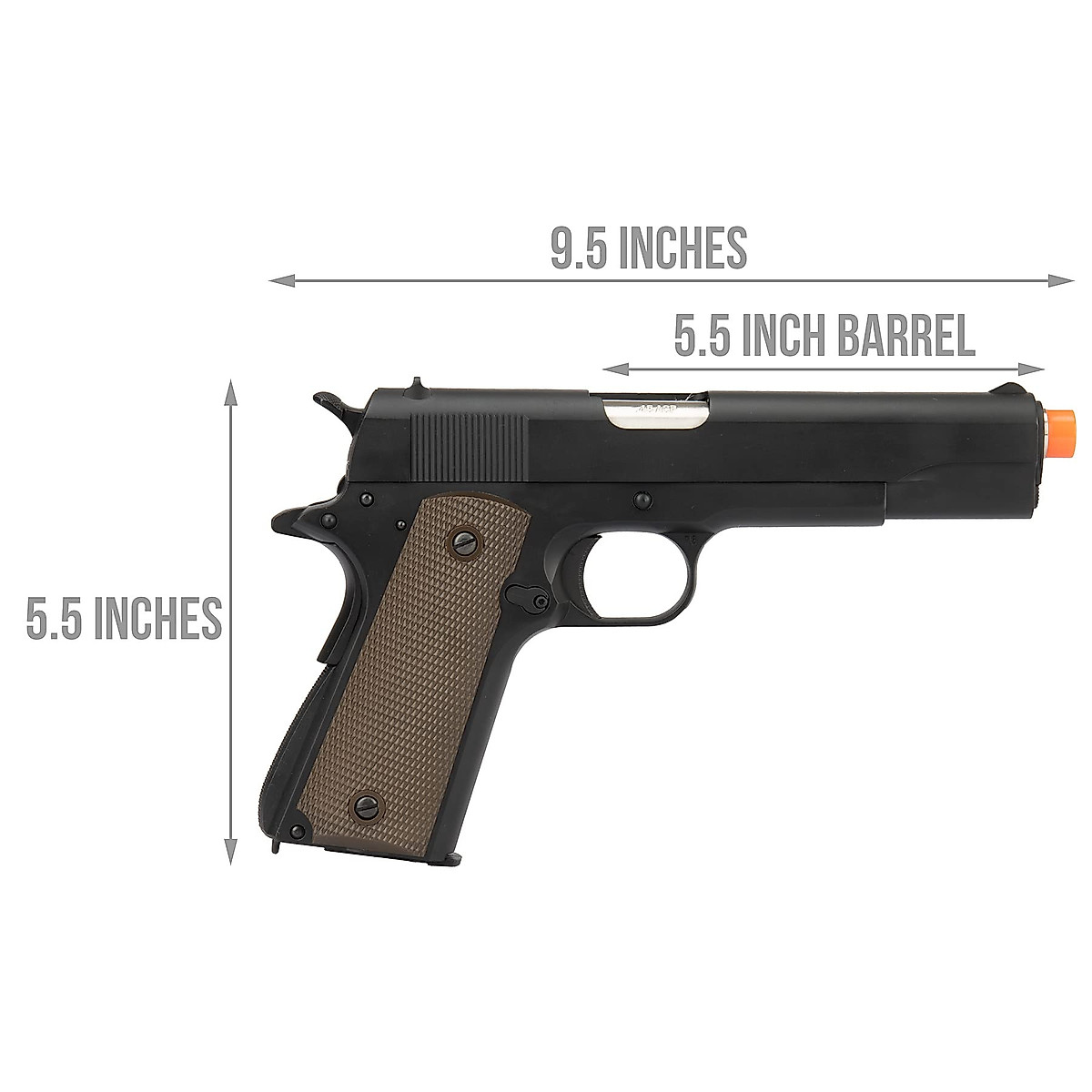 Army Armament Full Steel 1911 Gas Blowback Airsoft Pistol w/Silver Barrel -R31