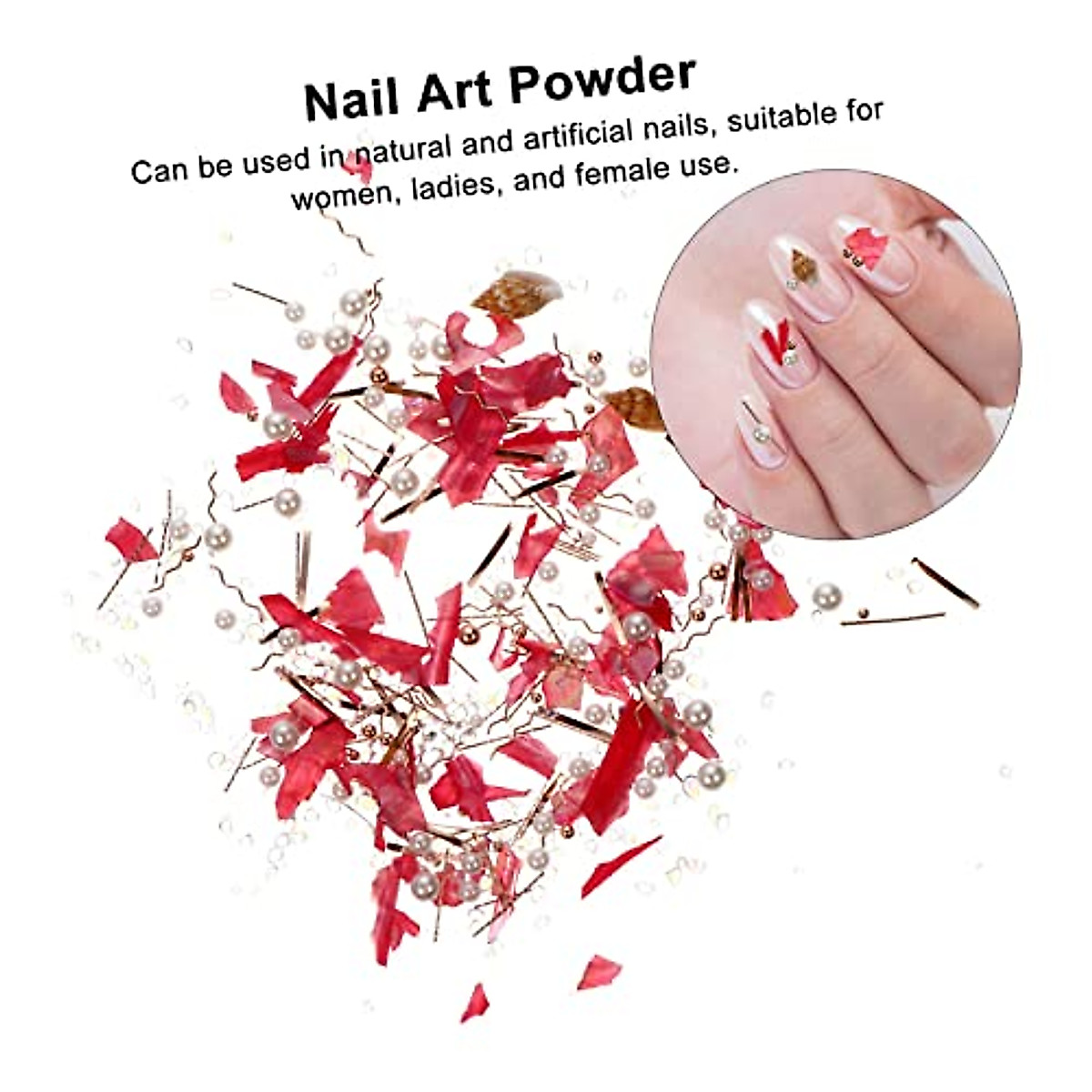 FRCOLOR 1 Set Nail Art Accessories Glitter Decor Glass Charms Pearl Trim Glitter Ornaments Nail Decor Shiny Manicures Ornaments Shinny Manicure Decor Nail Supplies Assorted Plastic