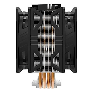 Cooler Master Hyper 212 LED Turbo ARGB CPU Air Cooler - Jet Black Aluminium Finish, 4 Continuous Direct Contact Heat Pipes with Fins, Dual SickleFlow 120 ARGB Fans, ARGB LED Controller - ARGB