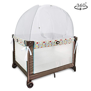 Baby Pack 'N' Play Pop Up Tent Safety Net, Protects from Insects, Mosquitoes and from Baby Climbing Out, See Through Mesh Net (Pack N Play Tent 37.5" x 26")