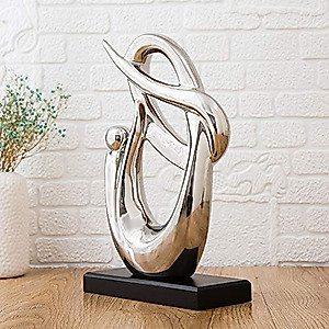 Anding Home Decoration,Silver Ceramic Porcelain Sculpture,Ceramic Creative Decoration, Office Countertop Decoration, Gift