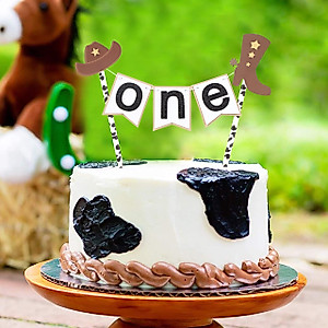 Cowboy Cake Topper For 1st Birthday - First Rodeo Cake Topper,Western First Birthday,Cowboy First Birthday,Best Cowboy Decoration Party For Baby,First Rodeo Girl Birthday,How the West was One