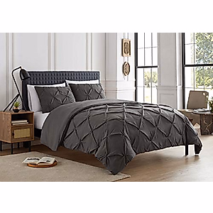 Sweet Home Collection 3 Piece Comforter Pintuck Pinch Pleat Design Soft Luxurious All Season Set