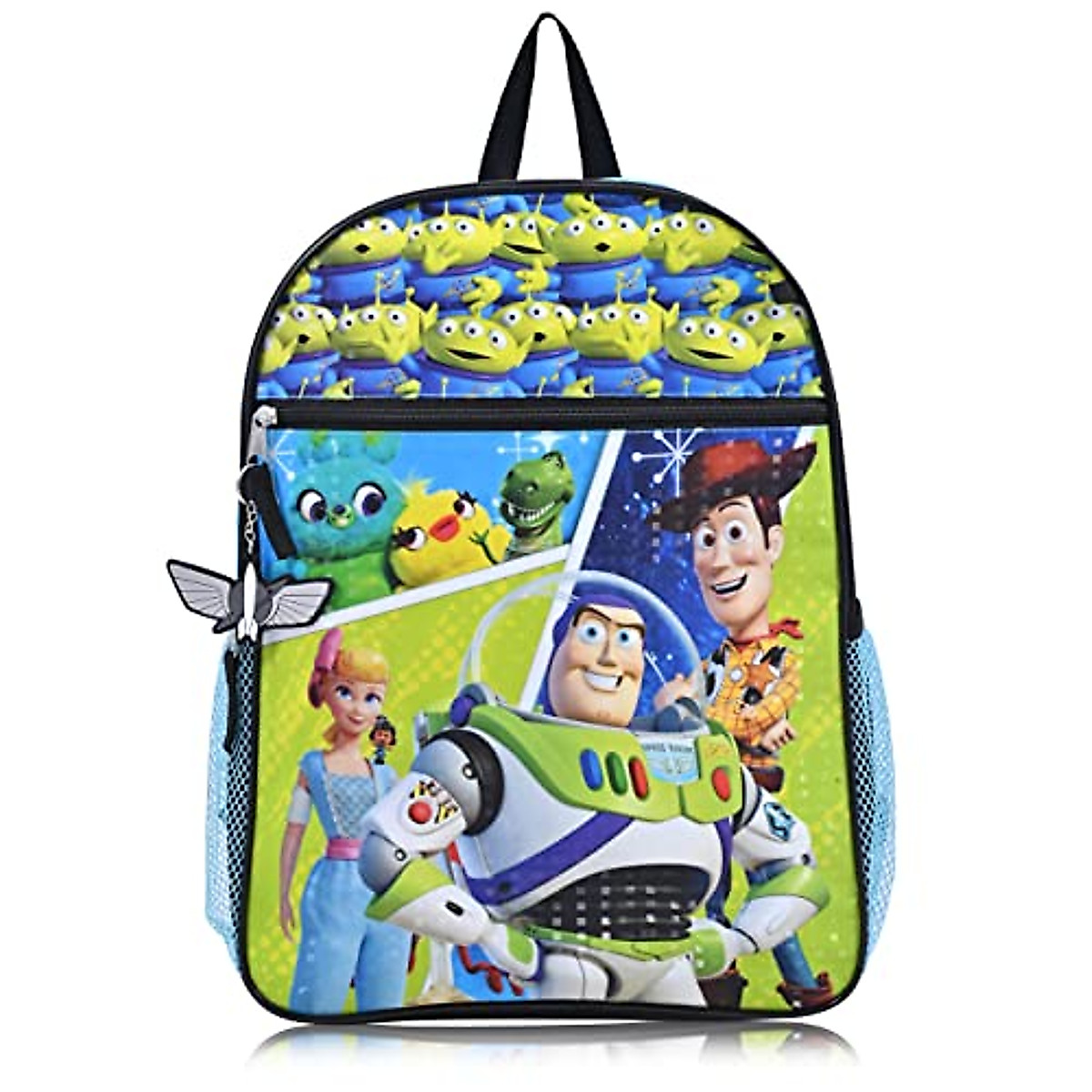 Disney Toy Story Boys Backpack for Little Kids | 6 Piece Set Water Bottle Keychains Snack Tote and Knapsack School (Toy Story 6Pc) 16” x 12” x 5”