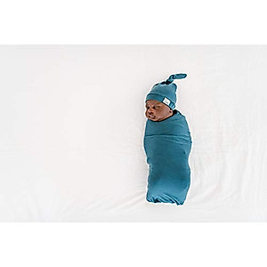 Large Premium Knit Baby Swaddle Receiving Blanket "Steel" by Copper Pearl