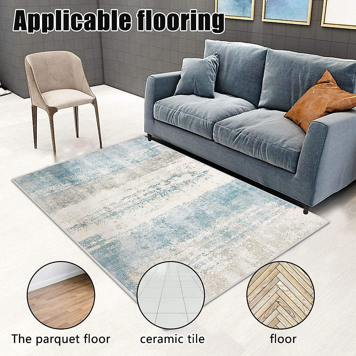 Hlimior 36"X48" Office Chair Mat for Hardwood Floor, Anti-Slip Desk Chair Mat, Chair Rugs Floor Protectors Mat, Computer Chair Mat for Rolling Chair, Chair Carpet Mat for Home Office