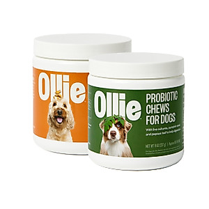 Ollie Belly Rubs Dog Probiotic Chews - Probiotics for Dogs and Ollie Zoomies Dog Hip and Joint Supplement - Glucosamine for Dogs