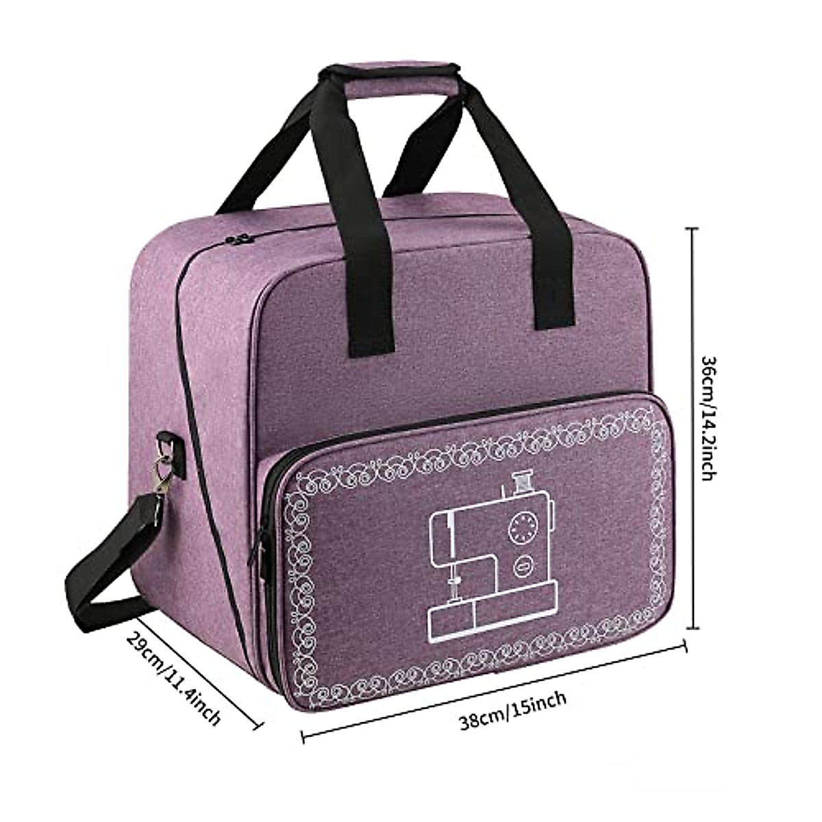 WITSTEP Sewing Machine Case Compatible with Singer/KPCB Mini Sewing Machine and Accessories, Portable Travel Tote Bag with Removable Bottom Pad, Adjustable Shoulder Strap & Multiple Pockets