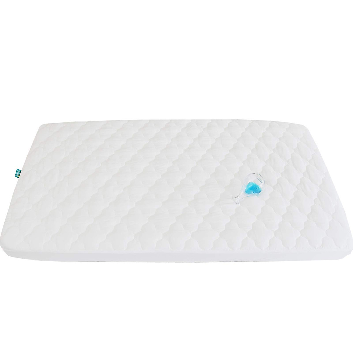Pack n Play Sheet Quilted Waterproof Protector, 2 Pack Premium Fitted Pack n Play Pad Cover 39" X 27" fits for Baby Foldable and Playard Mattress, Portable Mini Crib, White&Navy Blue