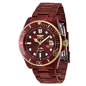 Invicta Lady's Pro Diver 38mm Stainless Steel Quartz Watch, Burgundy (Model: 40873)