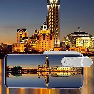 Smartphone Camera Mirror Reflection Clip Kit, Mobile Phone Reflection Camera Clip Selfie Reflector, Mirror Reflection for Phone Camera, Suitable for All Smartphones (1pc White)
