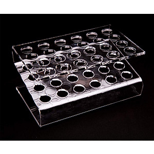 Chris.W 24-Slots Clear Acrylic Paint Brush Display Stand Holder for Colored Pencils, Eyebrow Pencil, Makeup/Nail/Cosmetic Brush, E-Cigarette, Vapor and Pen