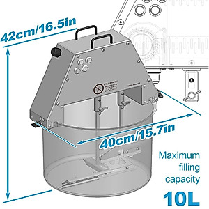 Commercial Food Stirrer Pot, Automatic Mixer Machine with Double Stirring Paddle, Auxiliary Fan & Lighting Lamp, 10l Stainless Steel Stand Mixer, for Making Jam/Sauce/Filling(110V)