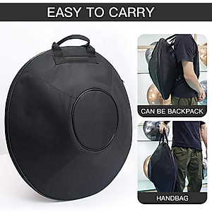 Handpan Drum,Steel Tongue Drum,Instrument In D Minor, 9 Notes, 22 Inch Steel Hand Drum With Soft Handpan Bag, 2 Handpan Mallets,Drum Tripod, Lint-Free Cloth