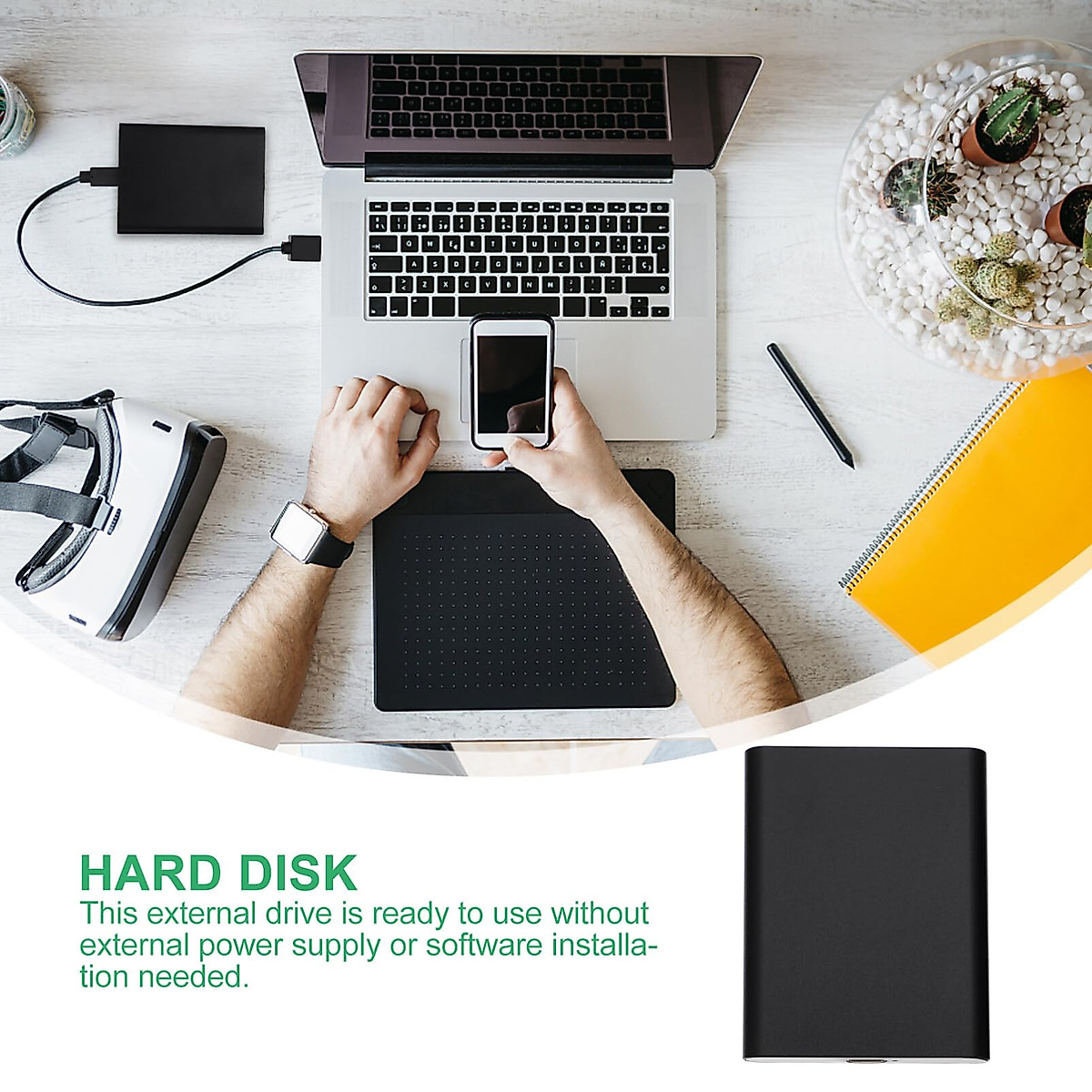 UKCOCO SSD Solid State Drive External Portable Hard Drive Hard Drive Portable USB HDD External Hard Disk Durable 64GB