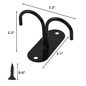 Cosmos Pack of 3 Mug Hanger Under Cabinet Hanger Rack with 2 Coffee Cup Hooks for Coffee Mug, Wine Beer Mug, Teapot