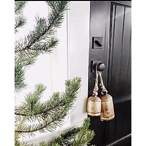 Large Rustic Cow Bell Vintage Handmade Lucky Christmas Hanging Harmony Noise Maker Bell on Jute Rope