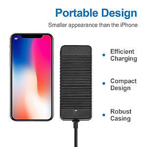 42V 2A Charger Power Adapter DC 1-Prong Connector with 3 Prong 8mm Converter for 36V Li-ion Battery Charger Compatible with Gotrax APEX Cityscape Ebike