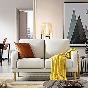 Husbedom 50"(W) Loveseat Sofa, Small Couch Sofas for Small Spaces, Living Room, Bedroom, Straight Arms,Easy,Tool-Free Assembly, Beige