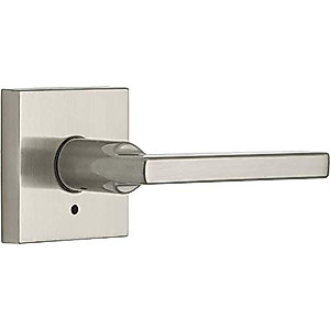 Weiser (by Kwikset) Halifax Lever, Square Rose, Privacy Function, Satin Nickel (US15)