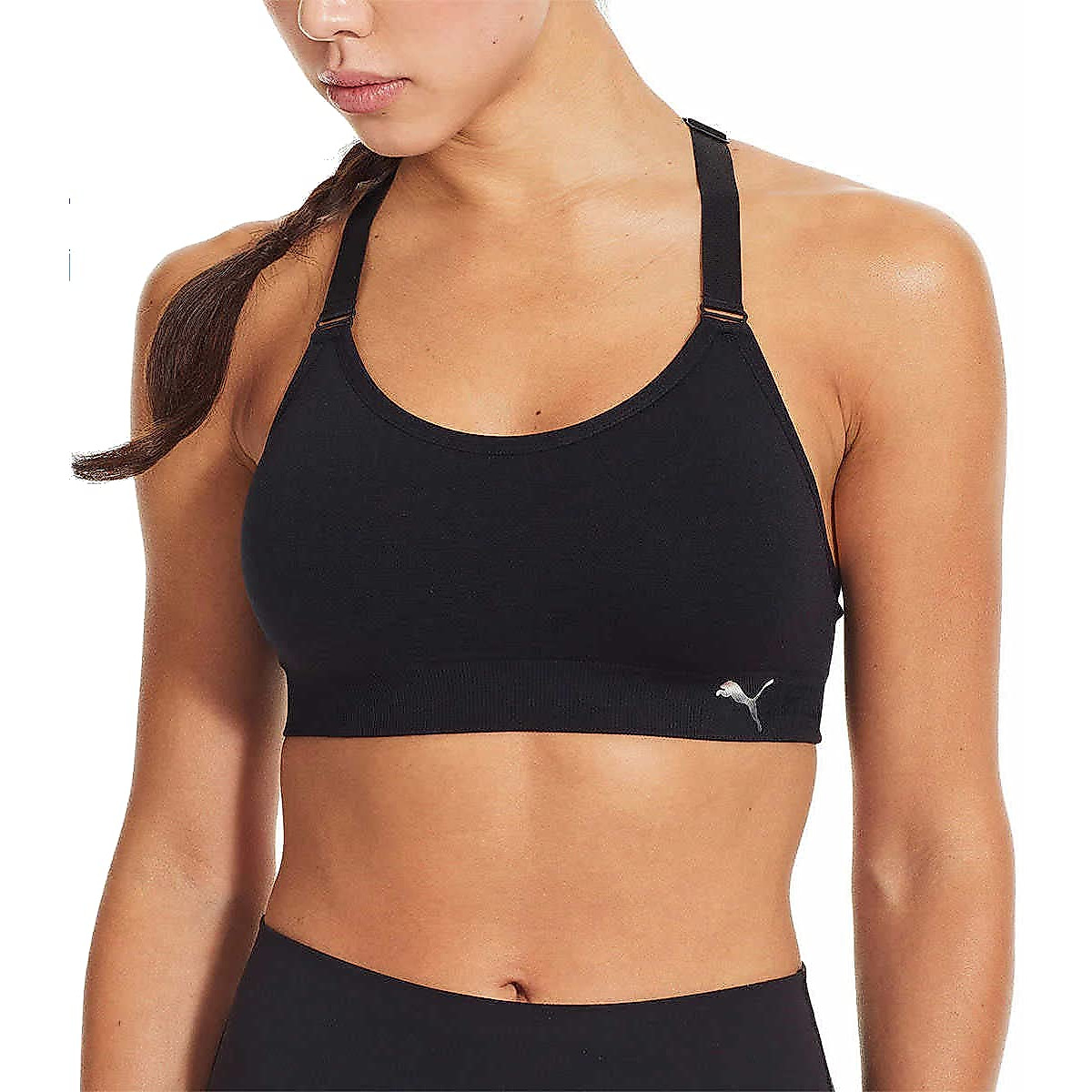 PUMA Women Sports Bra, 3-Pack (Black/White/Grey, Large)