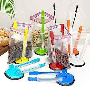 Baggy Rack -（8 colors）,Food Storage Bags Clip, For Food Prep Bag/Plastic Freezer Bag/Ziploc Bag Holder Stand,Meal Planning/prep Bag Holders.MONOTONOUS