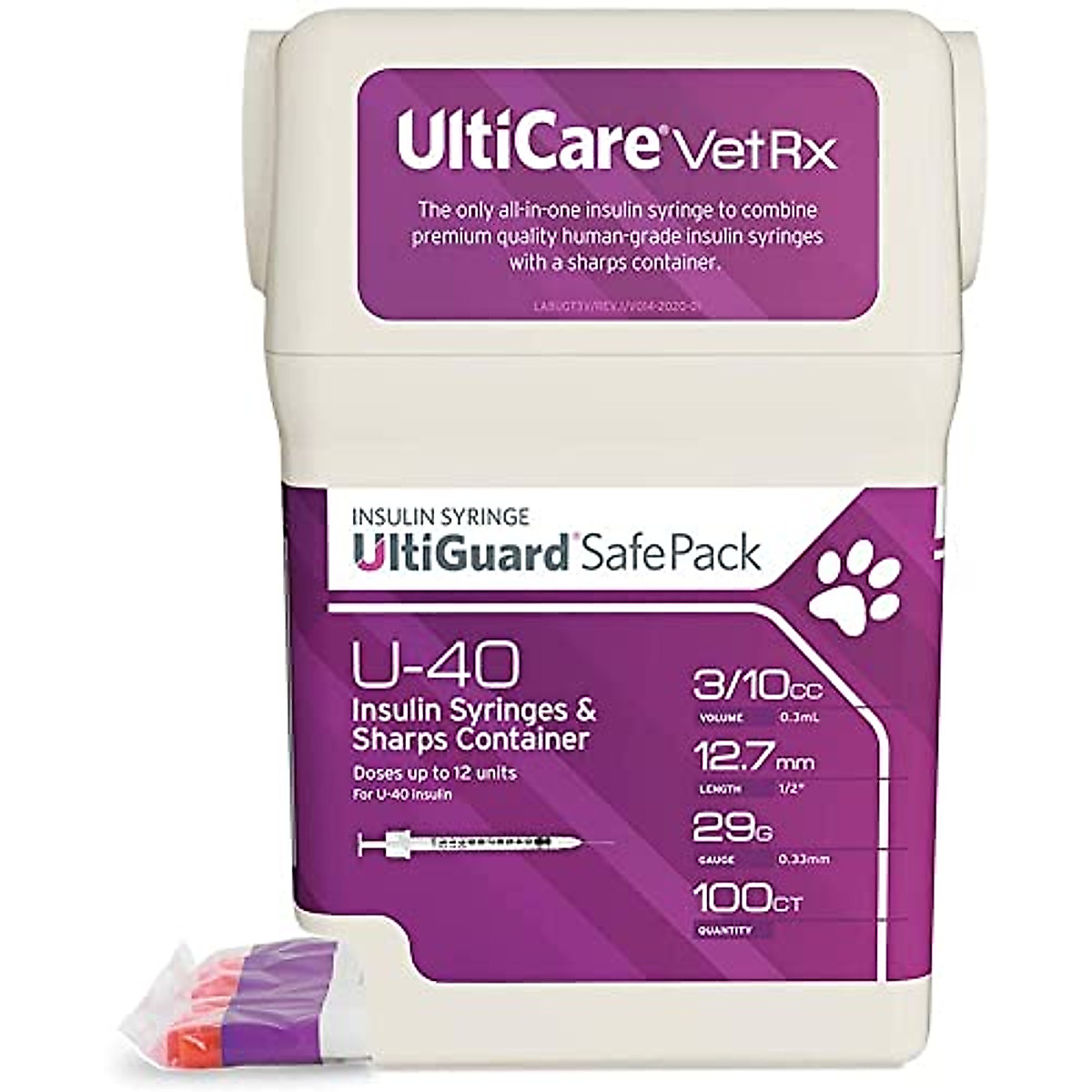 UltiCare VetRx U-40 Insulin Syringes Safe Pack