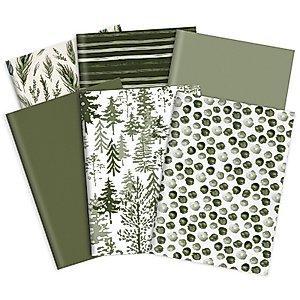 Whaline 90 Sheets Watercolor Forest Tissue Paper Christmas Tissue Paper Greenery Gift Wrapping Paper Decorative Art Craft Paper for Home DIY Gift Bags Winter New Year Decor, 14 x 20 Inch